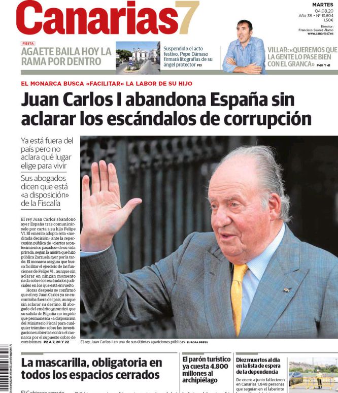 Revista De Prensa Las Portadas Que Recogen La Marcha Del Rey Juan